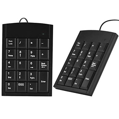 2 Pack Numeric KeypadPortable Mini USB Number Keyboard19 Keys Numeric ...
