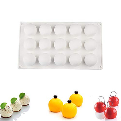 15 Holes Ball Sphere Cake Silicone Mold DIY Fondant Chocolate Mousse ...