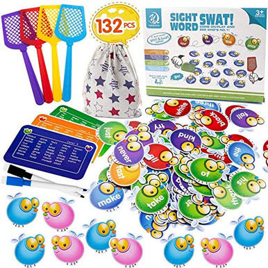 Sight Word Games Educational Toy Sight Word Swat Game for Kindergarten ...