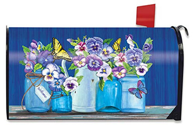 Briarwood Lane Butterflies and Pansies Spring Mailbox Cover Floral ...