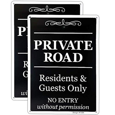 Dxsigns Private Road Sign Residents and Guests Only No Entry Without ...