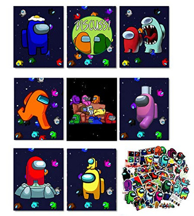 8 Pack Among US Poster Set For Bedroom Wall UNFRAMED 8X10inch Home Room ...