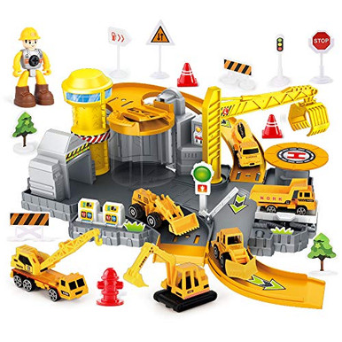 LiDi RC Construction Vehicles Truck Toys Set-Kids Engineering Parking ...