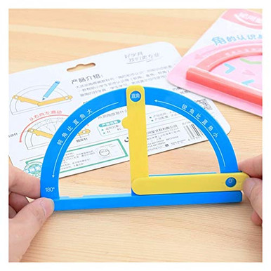 XiaoGuo Semicircular Protractor Student Painting Tool Children ...