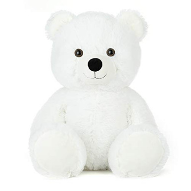 Tezituor White Teddy Bear Stuffed Animals 18inch Cute Little Teddy Bear ...