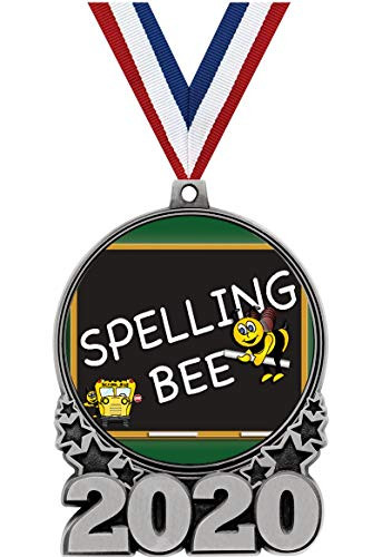 Crown Awards Spelling BEE Chalkboard Mylar Medals - 3 Silver Double ...
