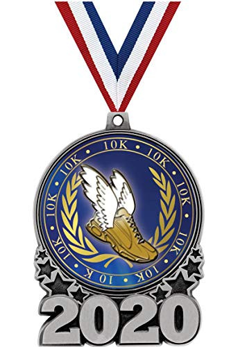 Crown Awards 10K Medals - 3 Silver Double Action 2020 10K Medal Award ...