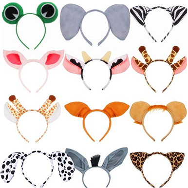 12pcs Zoo Animal Ear Headbands Woodland Creatures Cosplay Forest Theme ...