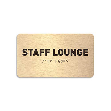 Staff Lounge Sign - ADA Compliant Utility Sign Raised Letters Grade 2 ...