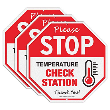 Stop Temperature Check Station Signs12x12 Inch Octagon Rust Free ...