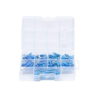 145pcs Blue Heat Shrink Ring Fork Spade Disconnect Terminal Connectors ...