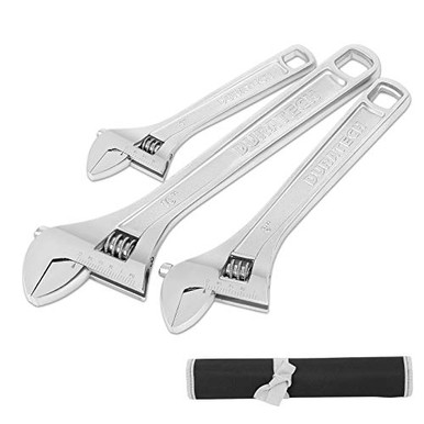 DURATECH 3-Piece Heavy Duty Adjustable Wrench Set 6-inch 8-inch 10-inch ...