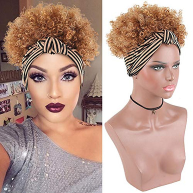 2 in 1Wrap Wigs Afro High Puff Wrap Headbands for WomenKRSI Afro Kinky ...