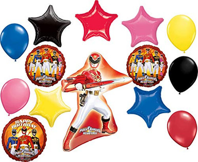Power Rangers Party Supplies Megaforce Happy Birthday Balloon Bouquet ...