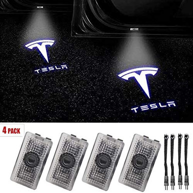 For Tesla Car Door LED Logo Lights 3D Ghost Shadow Light Wireless ...