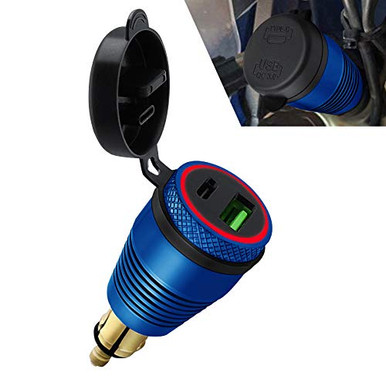 StarknightMT Motorcycle DIN Hella Powerlet Plug Charger to Quick Charge ...