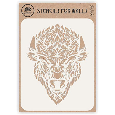 Bison Head Stencil 8_5 x 11 inch M - Classic American Buffalo Bison ...