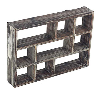 16 Inch Rustic Brown Wood Freestanding and Wall Mountable Shadow Box ...