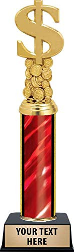 Crown Awards Gold Dollar Sign Trophy 11 Red Dollar Sign Trophies Money ...