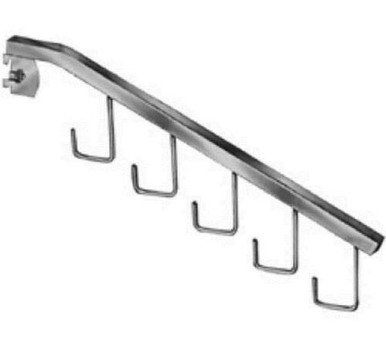 Store Fixture Supplies 6 Pack 5 Hook Waterfall Display Bars for Wall ...