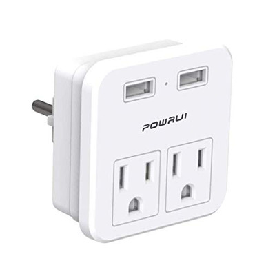 Belgium Finland Spain Travel Adapter POWRUI International Power Adapter ...