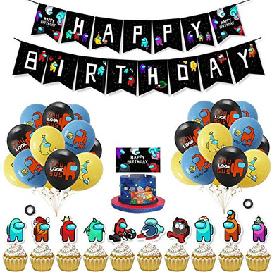 Among Us Birthday Party Supplies 38 PCS Video Game Among Sus Crewman ...