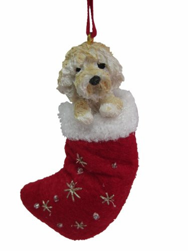 Goldendoodle Christmas Stocking Ornament with inchSantas Little ...