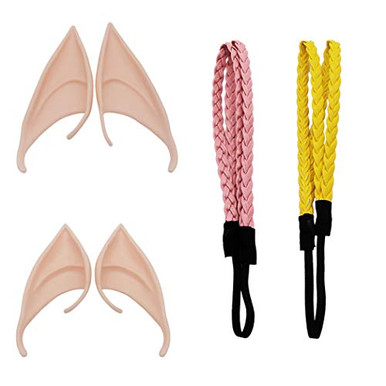 Campsis 2 Pair Halloween Pixie Elf Ear Soft Fake Ears Cosplay Pixie ...