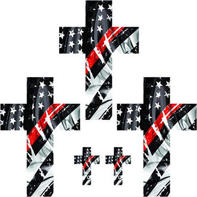 Vinyl Friend Thin Red line Cross - American Flag - Patriotic Set of ...