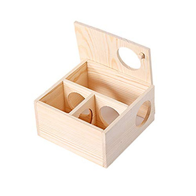 Hamster Pine Wood Chamber Hideout Multi-Chamber Hamster House Maze ...