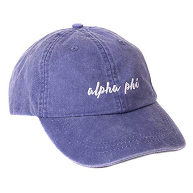 Alpha Phi N Sorority Baseball Hat Cap Cursive Name Font A Phi Purple ...