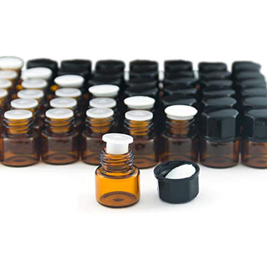 100 Pack 1ml Essential Oil Bottles 14 Dram Amber Glass Sample Bottles ...