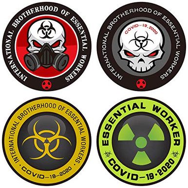 48 Pieces Essential Worker Hard Hat Sticker 2 Inch Red Toxic Hazard ...