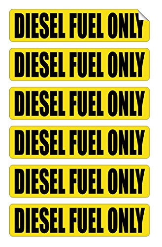 DIESEL FUEL ONLY Automotive Decals Gas Can Stickers Truck Labels Yellow ...