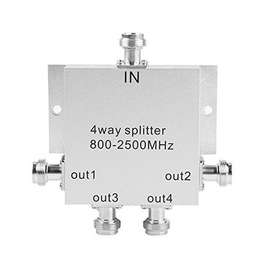 Bewinner 4-Way Power Splitter 800-2500MHz N Type Mobile Cell Phone ...