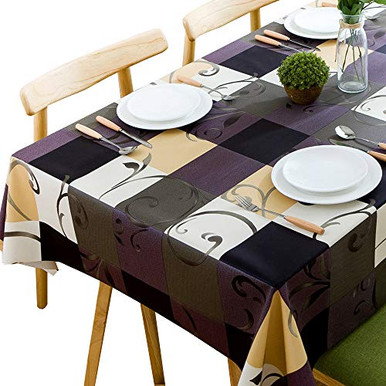 TruDelve Heavy Duty Vinyl Table Cloth for Kitchen Dining Table Wipeable ...