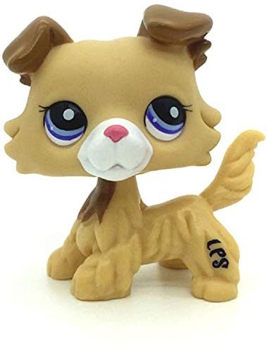 NN Littlest Pet Shop LPS Toy Rare Collie Dog Puppy Yellow Tan Brown ...