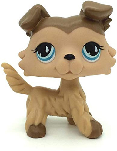NN Littlest Pet Shop LPS Toy Rare Figure Tan Collie Dog Puppy Teardrop ...