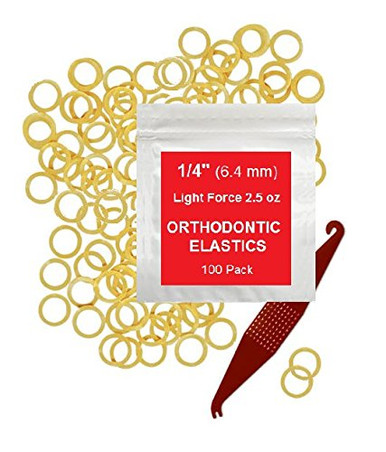 14 Inch Orthodontic Elastic Rubber Bands 100 Pack Natural Light 2.5 ...