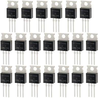 PAGOW 20Pcs IRFZ44N N-Channel MOSFET Transistor 3-Pin International Rectifier Power 49A and 55V ...