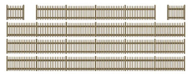 Busch 6007 Picket Fence w4 Gates HO Scale Scenery Kit - Warehousesoverstock