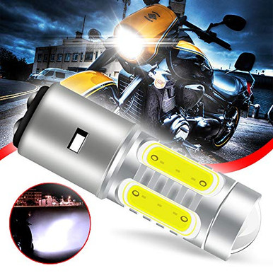 Extremely Bright Xenon White BA20D LED Motorcycle Headlight Bulb H6 LED ...