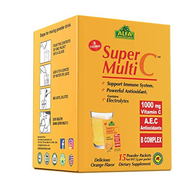Super Multi C Vitamin C Powder and Multivitamin Supplement by ALFA ...