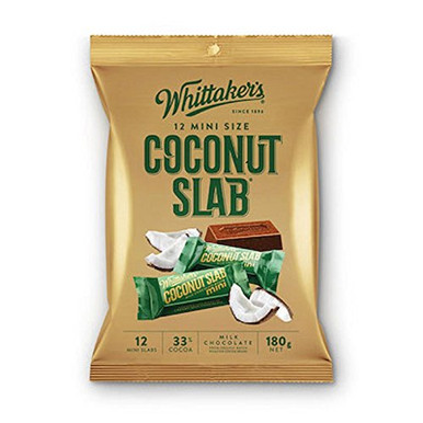 Whittakers 12 mini size chocolate slab 180g Made in New Zealand Coconut ...