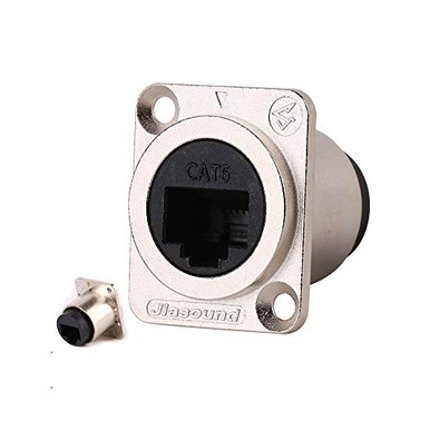RJ45 Ethernet Connector Dual Port D Panel CAT6 Socket 86 Panel Mount ...