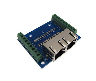 Dual RJ45 Ethernet Connector Breakout Board wLED Screw terminals -Pack ...