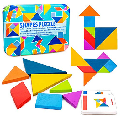 Learning Toys for 3 4 5 Year Olds Girls Boys Montessori Wooden Tangrams ...