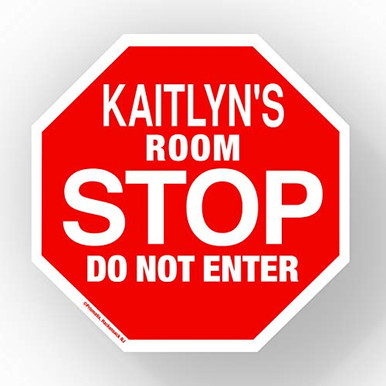 Kaitlyn Stop Its My Room Sign - Official Looking 5 1/2inch x 5 1/2inch ...