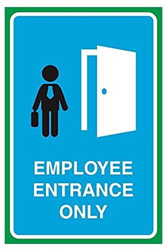Large 9x12 - Employee Entrance Only Print Working Man Open Door Picture ...