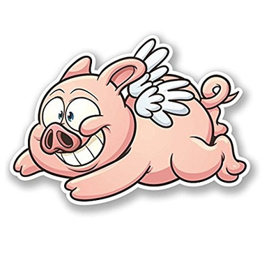 Flying Pig Window Cling Sticker Car Van Campervan Glass - Sticker ...